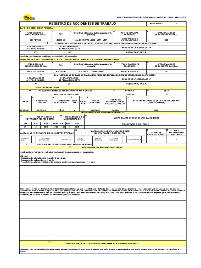 Formato de Investigacion de Accidentes | PDF Formato de Investigacion de Accidentes | PDF