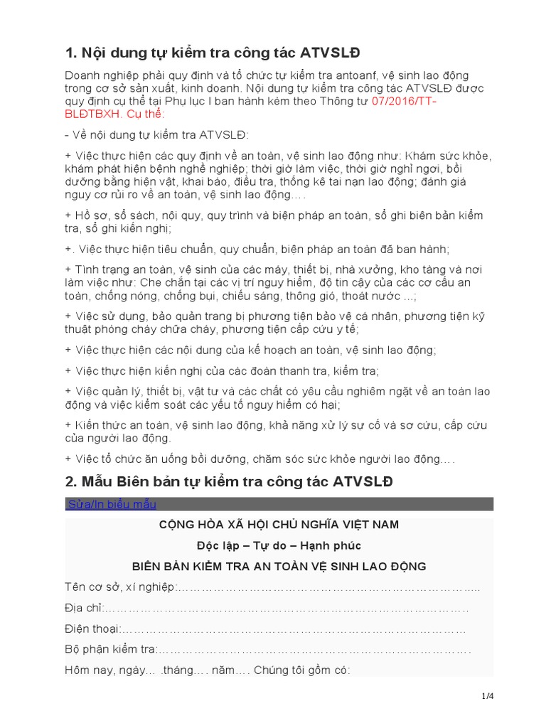 QUY ĐỊNH TỰ KIỂM TRA ATLD | PDF