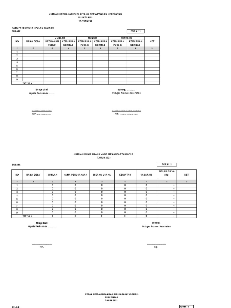 Format Laporan Promkes 2023 | PDF