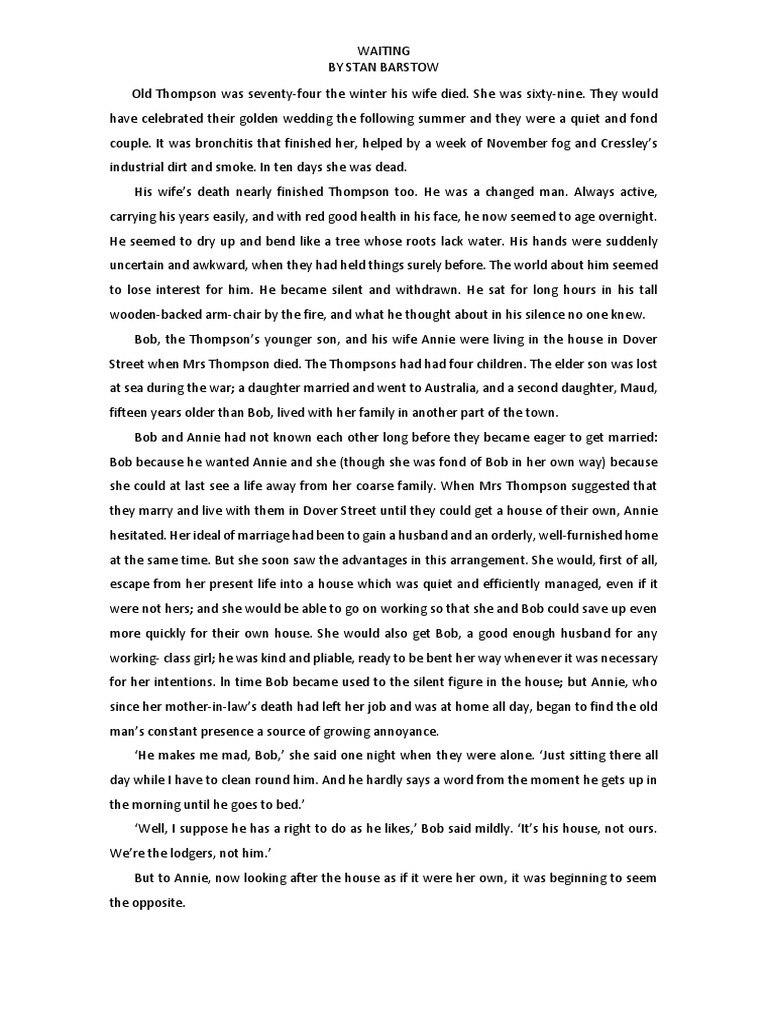 Waiting by Stan Barstow | PDF | Art