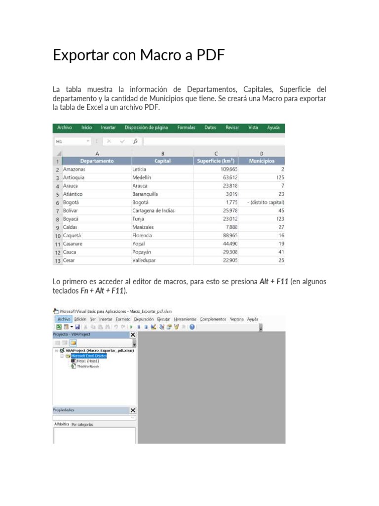 Exportar A PDF Con Macro | PDF | Tecnología