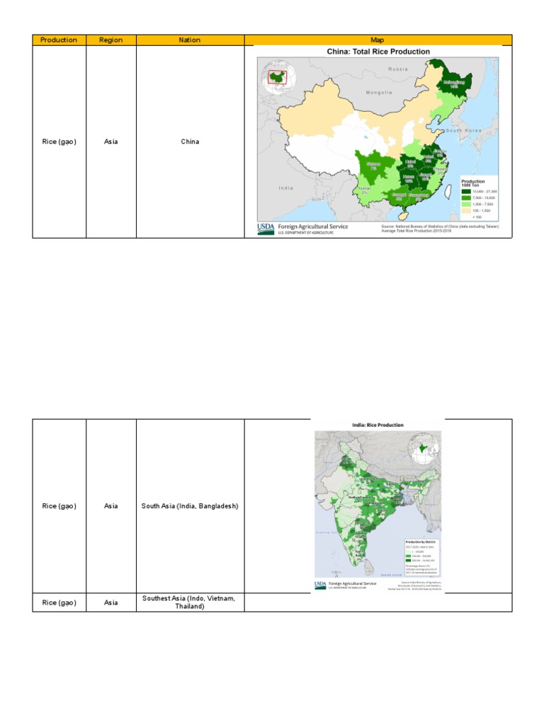 Crop Production Map - Agricultural Commodities | PDF