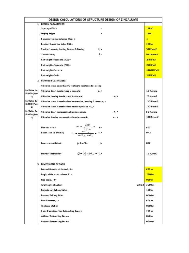 Zn-Al Tank-125kL Design 12M STAGING - SBC 8TON PER SMT | PDF