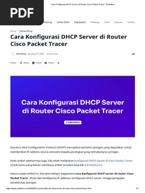 Konfigurasi Dhcp Dan Dns Server Menggunakan Cisco Packet Tracer