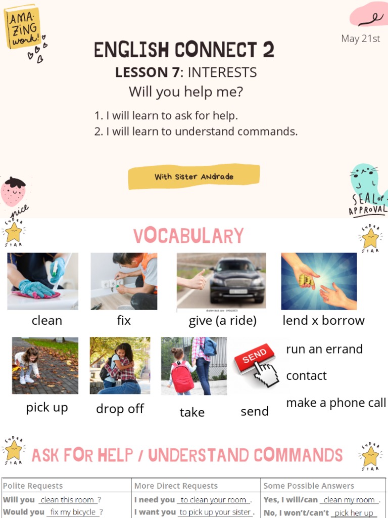 English Connect 2: Lesson 7 - Asking for Help | PDF