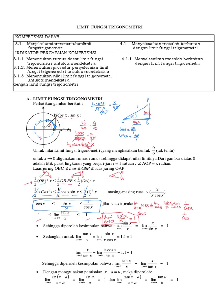 Limit Fungsi Trigonometri | PDF