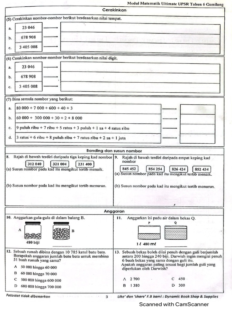 Latihan Matematik Tahun 6 Pdf