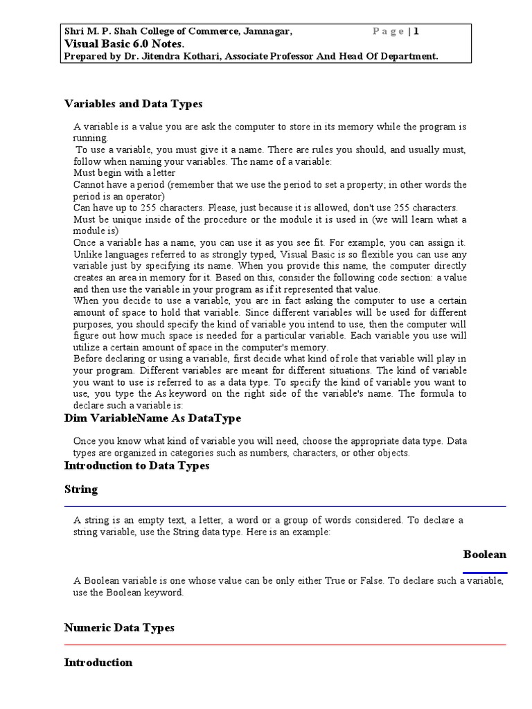 Visual Basic Tutorials | PDF