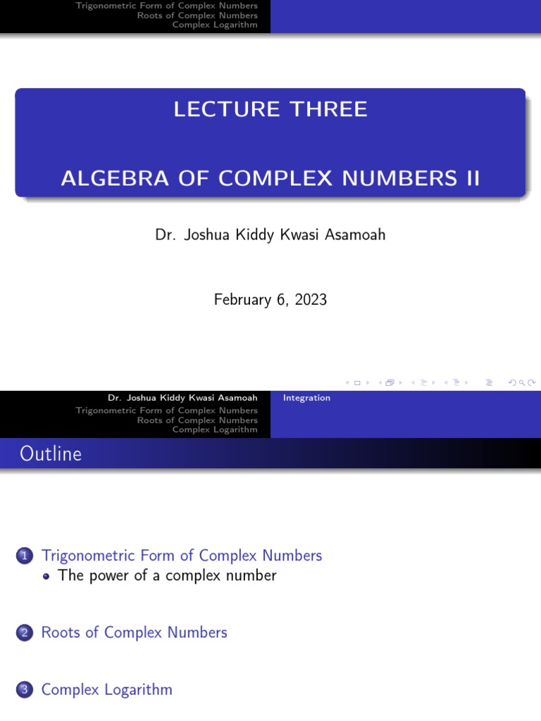 Lecture 3 | PDF | Complex Number | Zero Of A Function
