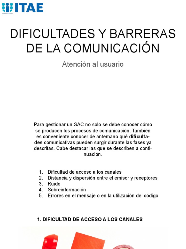 Dificultades y Barreras de La Comunicacion | PDF | Comunicación