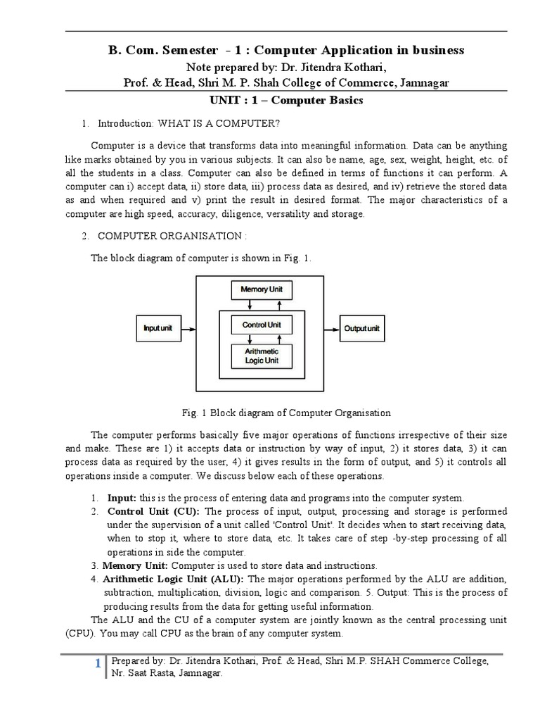 b com it notes | PDF