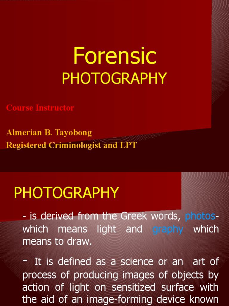 Forensic Photography Part 1 | PDF | Camera | Camera Lens