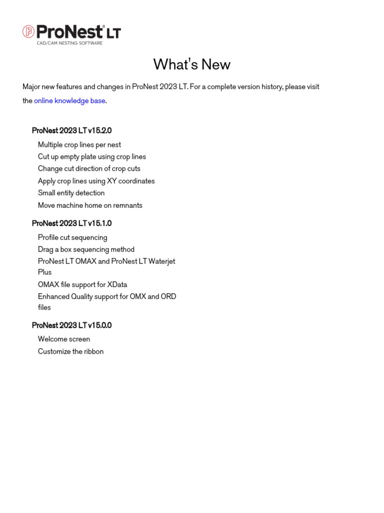 ProNest 2023 LT Features Overview | PDF