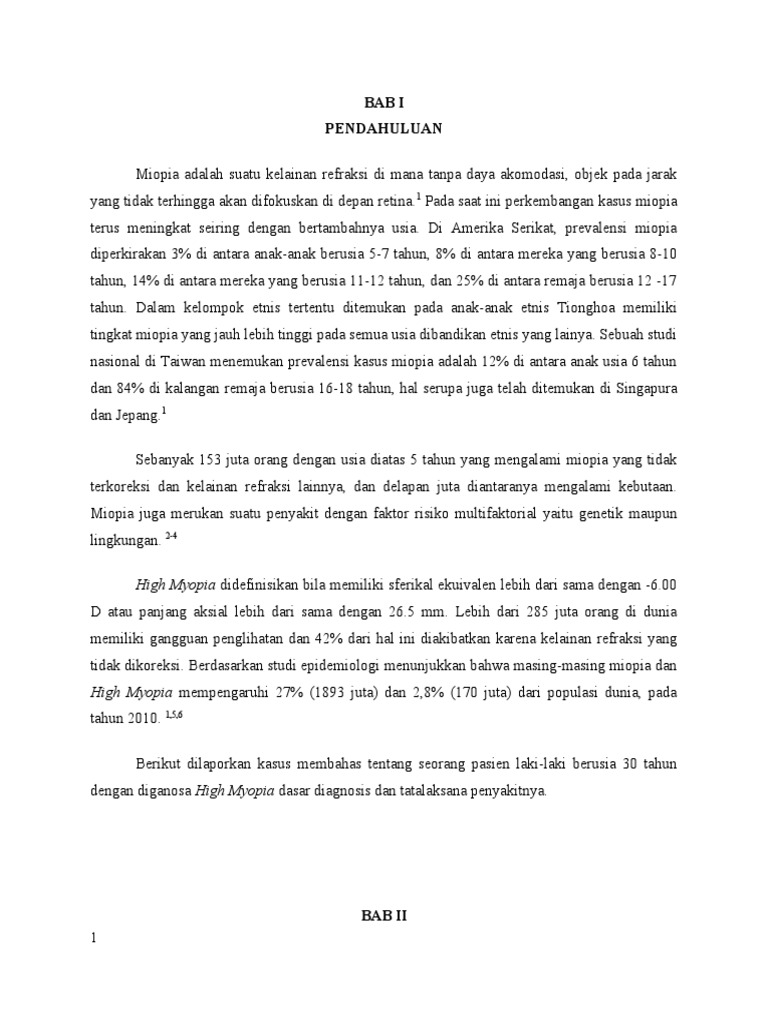 Miopia dan Kasus High Myopia | PDF