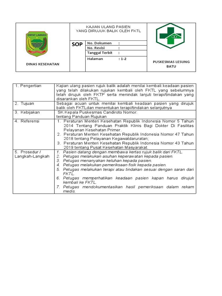 3.7.2.1 Contoh Sop Kajian Ulang PRB | PDF