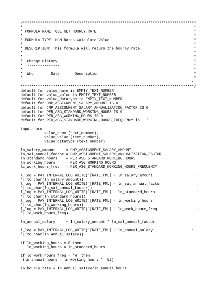 Rate Calculation | PDF