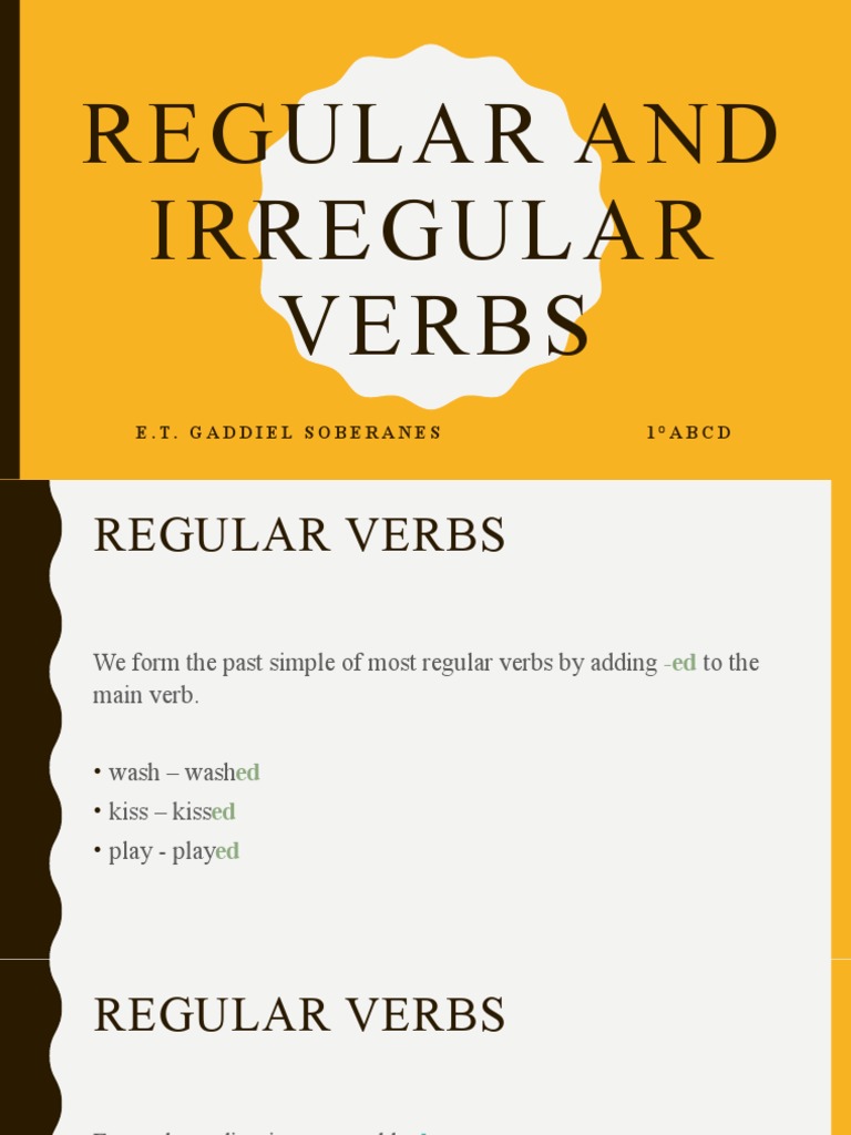 Regular and Irregular Verbs | PDF