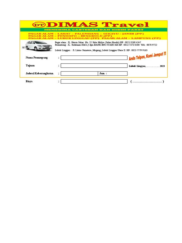 Tiket Dimas Travel | PDF