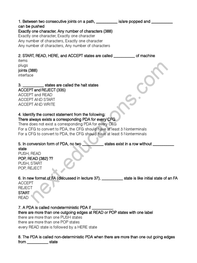 CS402 Quiz Solved and Reference-1 | PDF | Applied Mathematics | Theory Of Computation