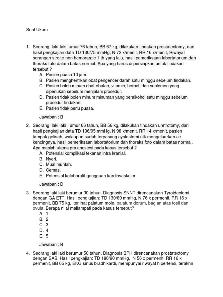 Soal Ukom 2022 | PDF