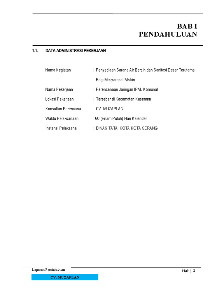 Laporan Pendahuluan IPAL | PDF