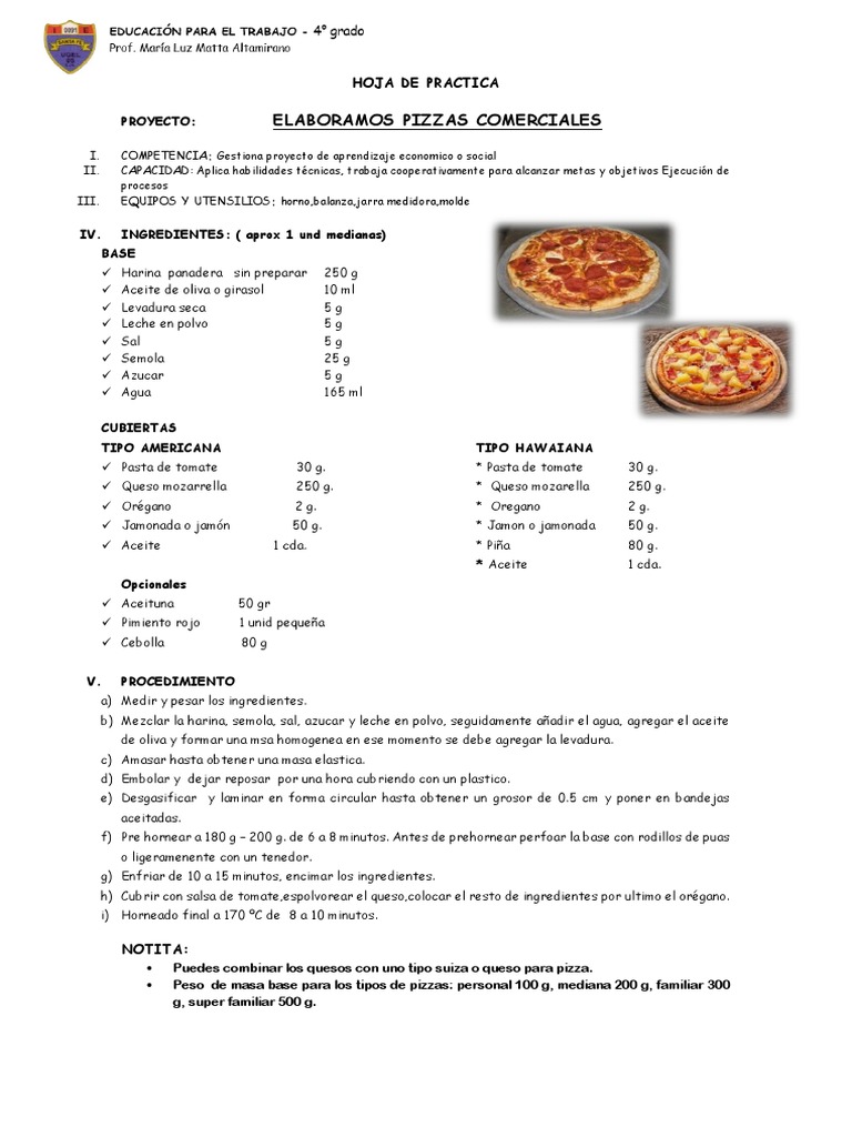 Practica Pizzas | PDF | Pizza | Cocina occidental