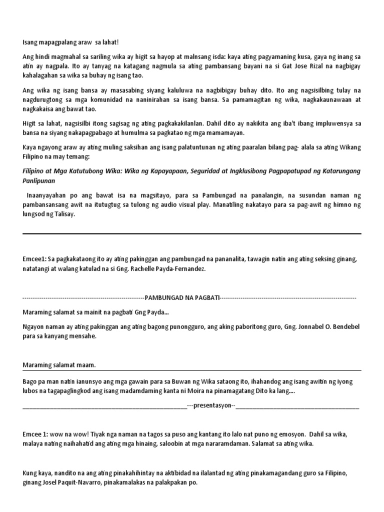 Script For Filipino | PDF