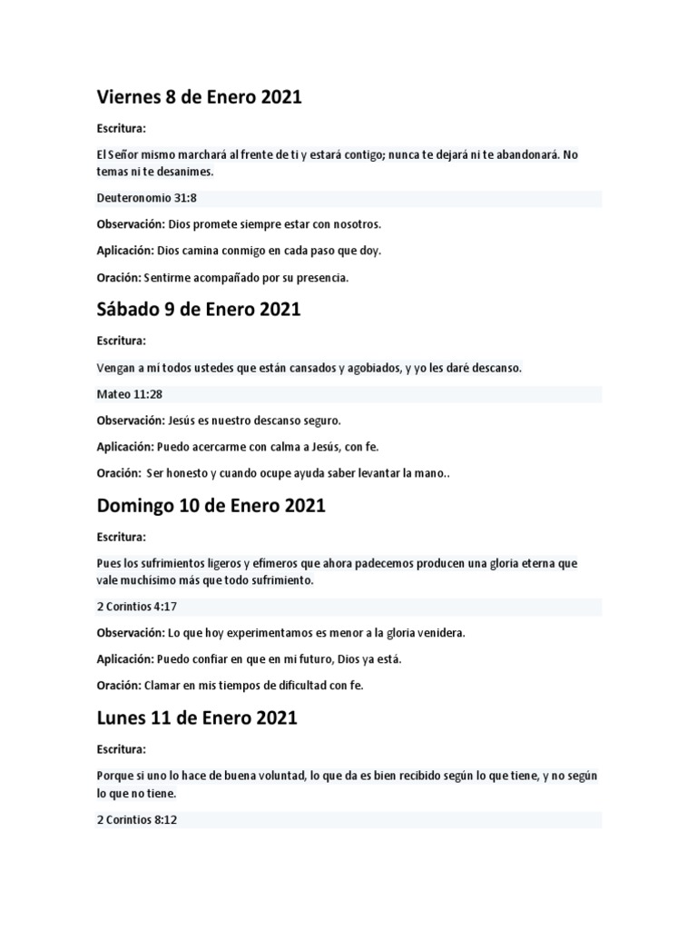 Devo 8al14enero 2021 | PDF