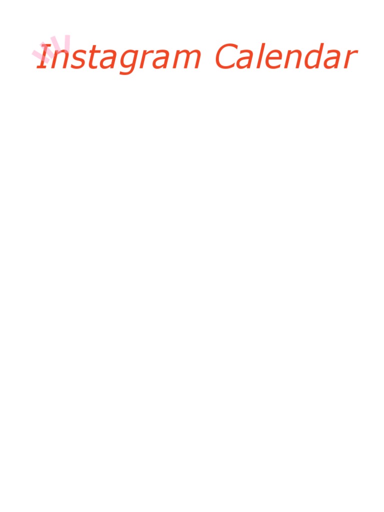 BLANK Instagram Weekly Calendar Example 3 | PDF