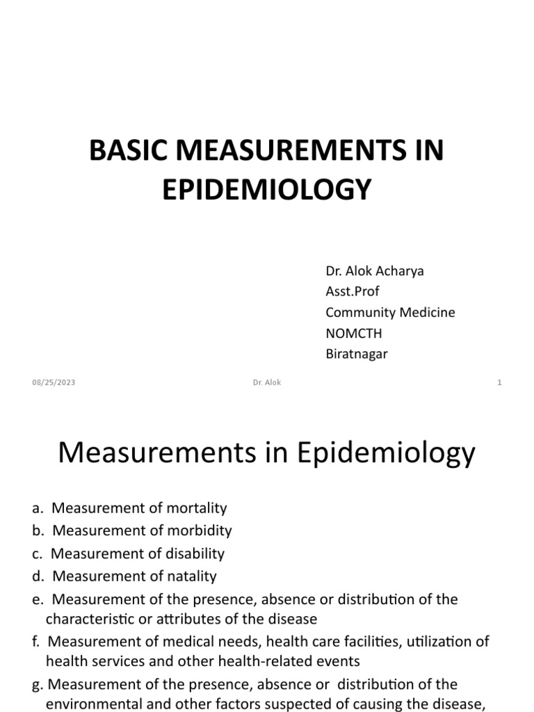 Basic Measurements in Epidemiology | PDF Basic Measurements in Epidemiology | PDF