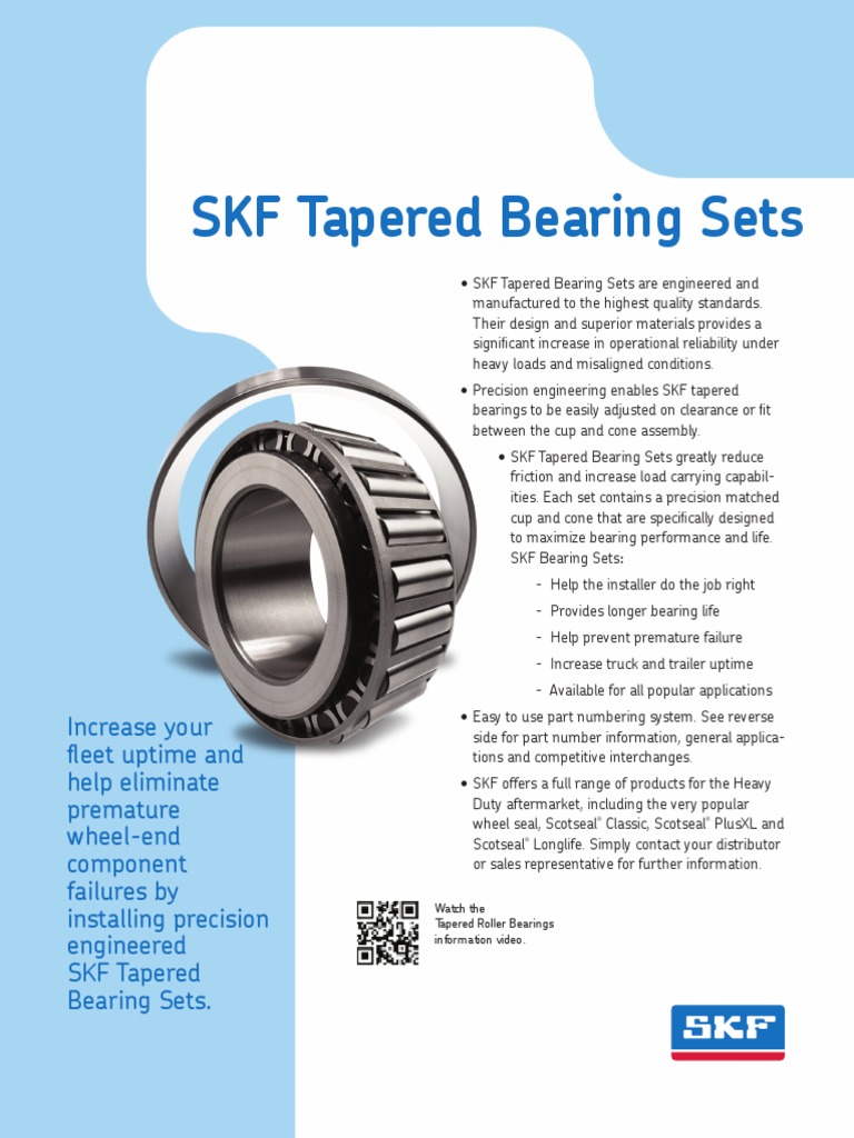 SKF Tapered Bearing Sets | PDF | Bearing (Mechanical) | Manufactured Goods