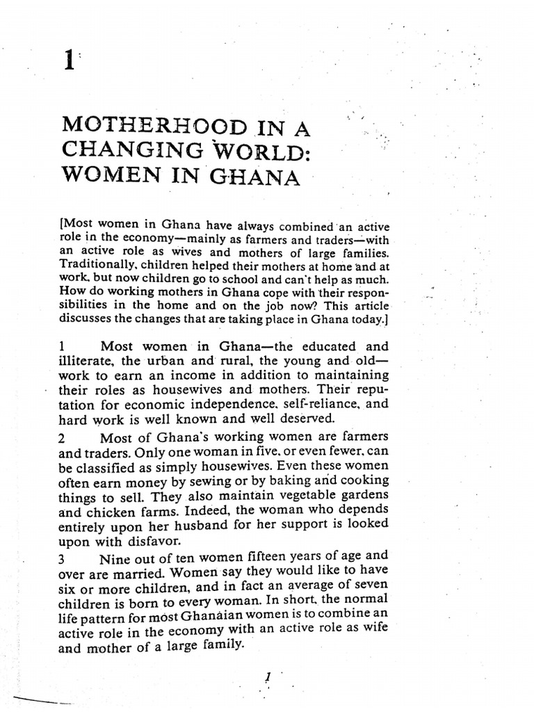 Reading 3 - Women in Ghana | PDF
