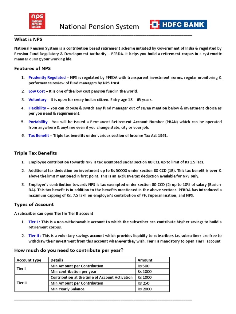 National Pension System One Pager V2 | Download Free PDF | Pension | Retirement