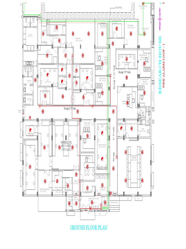 Fire Alarm Drawings of Auditorium & Research House-Model | PDF