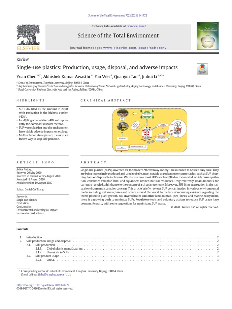 Single-Use Plastics: Impact and Solutions | PDF