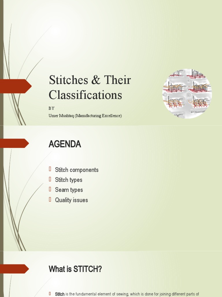 Types and Classifications of Stitches | PDF | Sewing Machine | Yarn