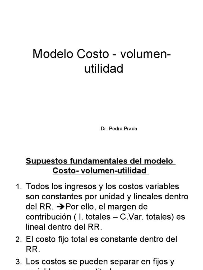 Modelo Costo Volumen Utilidad | PDF | Business | Negocios económicos
