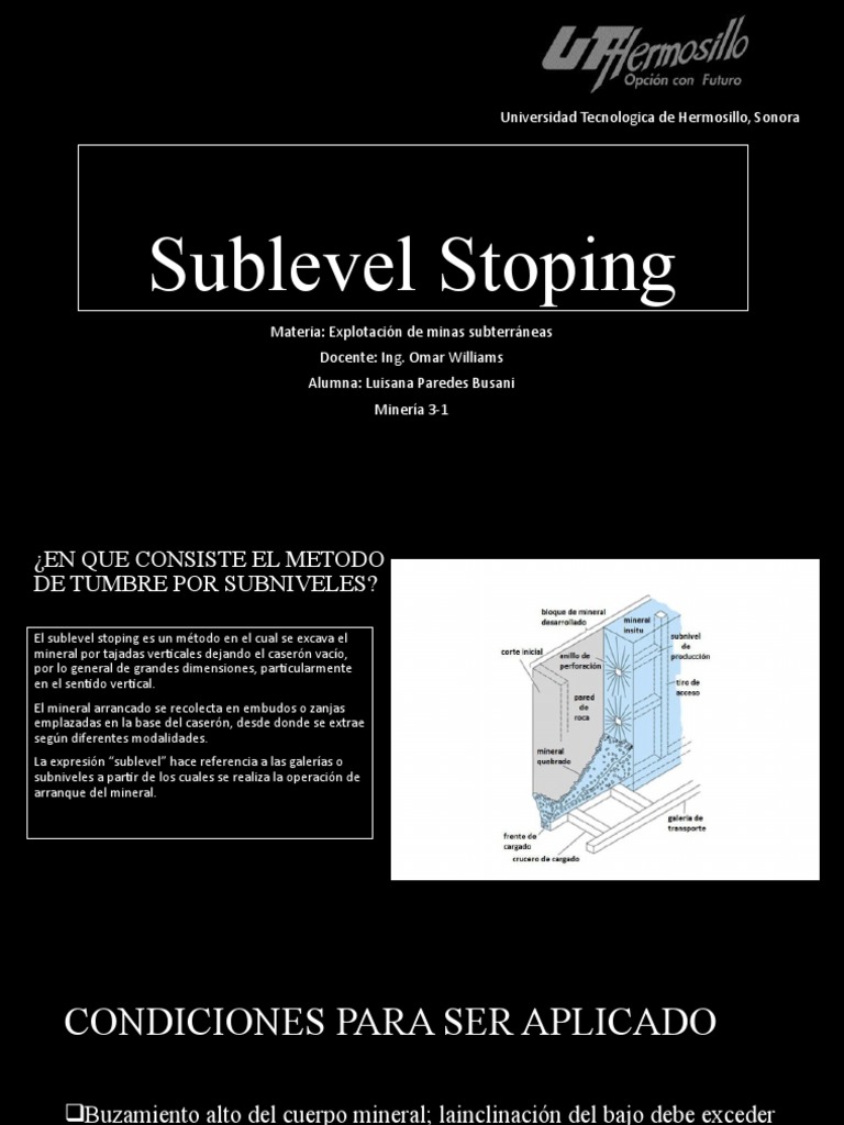 Sublevel Stoping | PDF | Minería | Materiales