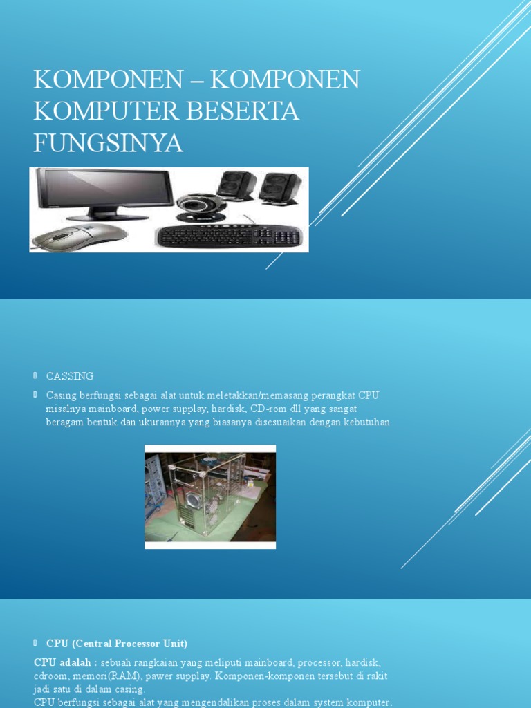 Komponen - Komponen Komputer Beserta Fungsinya | PDF