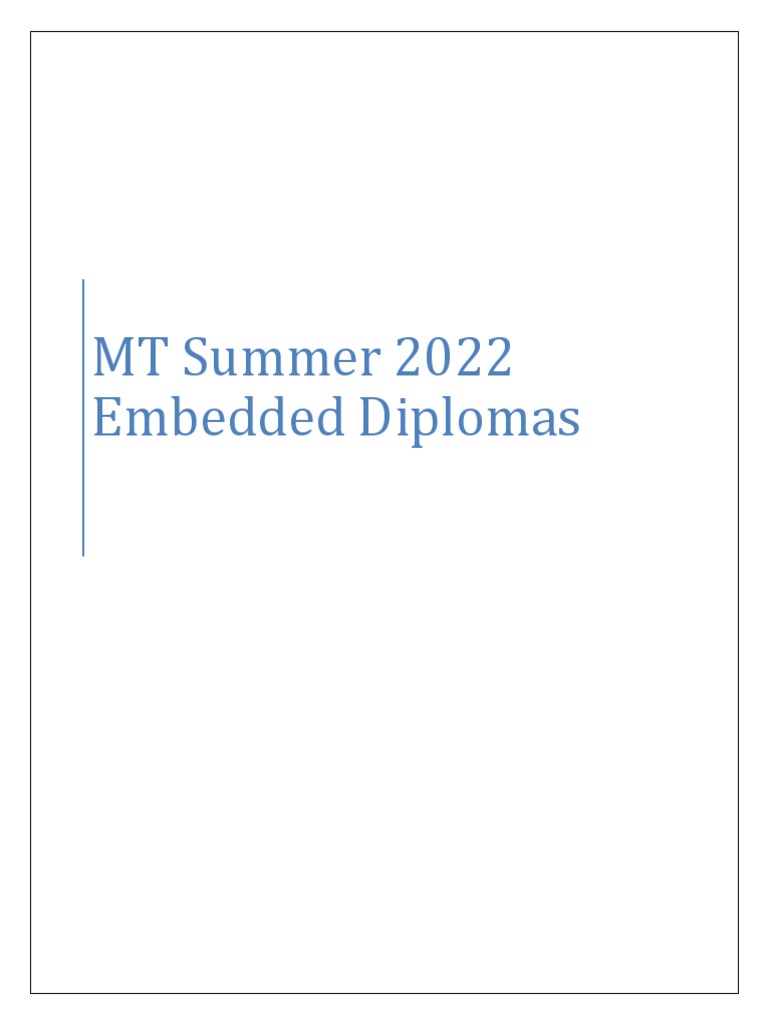 MT Summer 2022 Embedded Diplomas | PDF