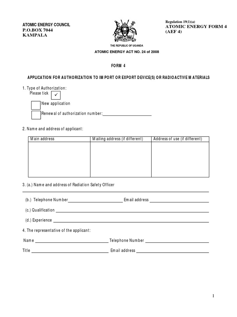 Form 4 Export and Import Permit Form | PDF