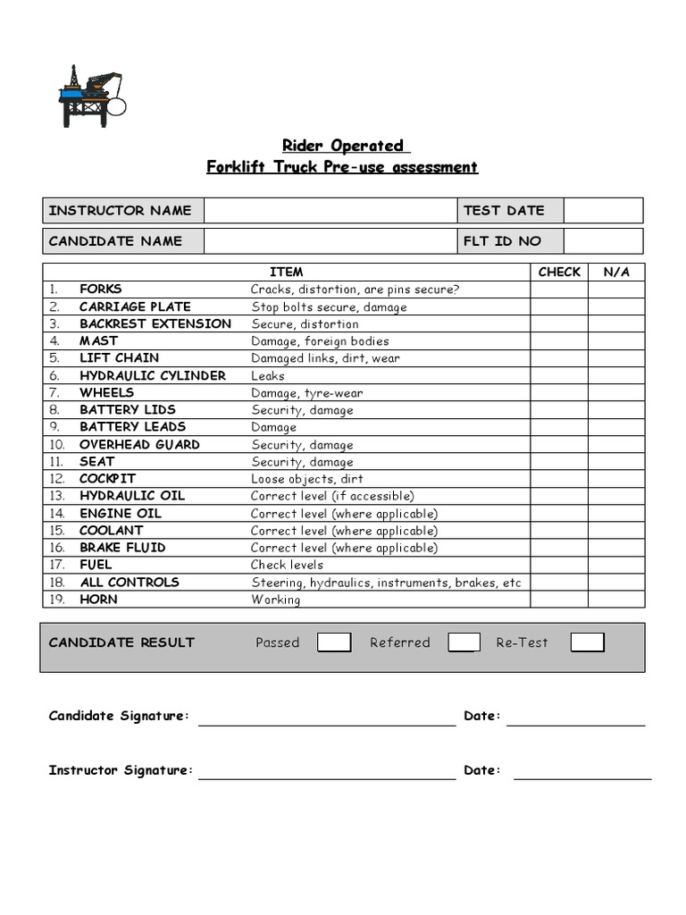 FLT Pre Use Checklist Test | PDF