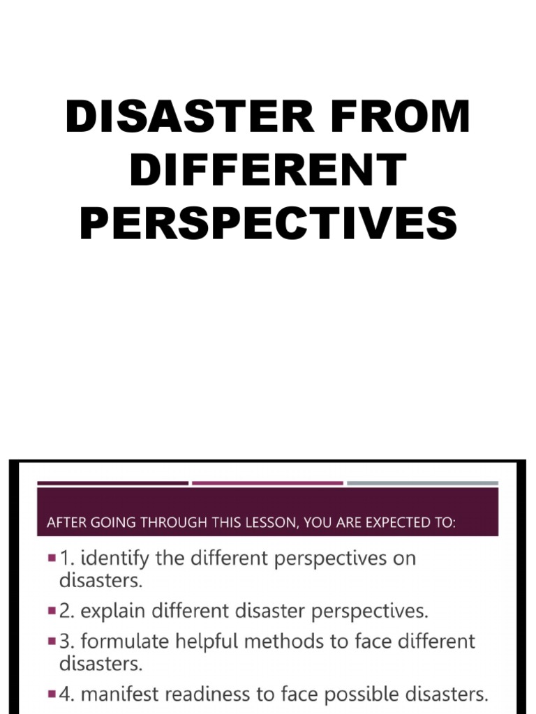 Disaster From Different Perspectives | PDF