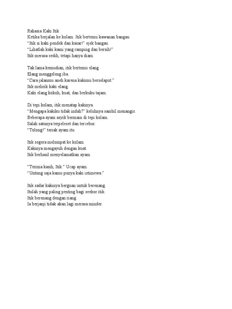 Kelas 2 - Cerita Rahasia Kaki Itik | PDF
