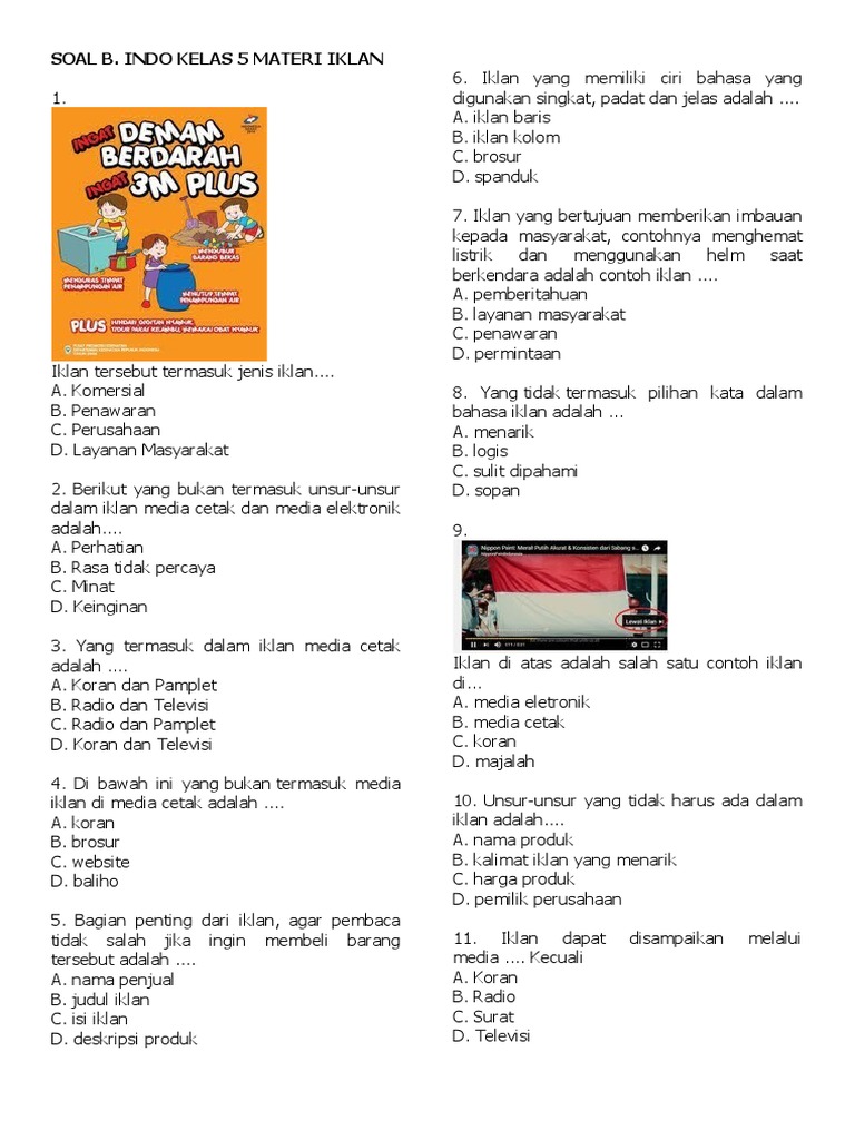 Kelas 5 - Materi Iklan | PDF