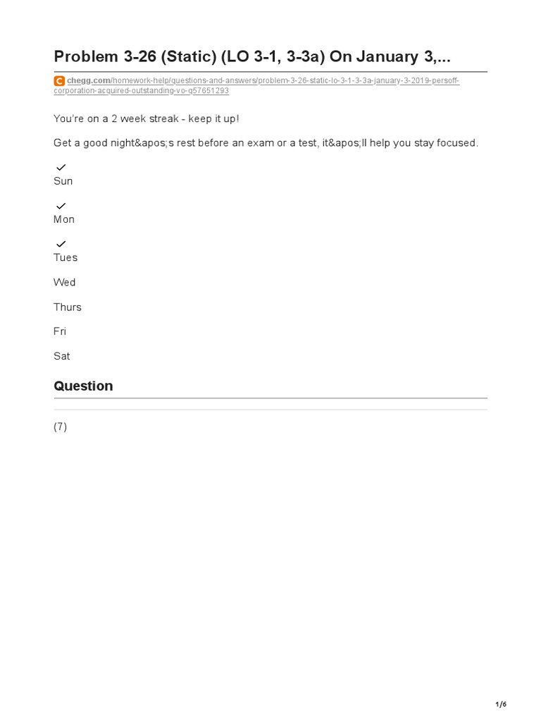 Problem 3-26 Static LO 3-1 3-3a On January 3 | PDF