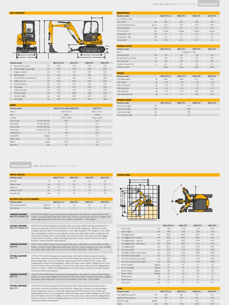 JCB ZTS 8025-8030 MINI Excavator | PDF | Machines | Motor Vehicle