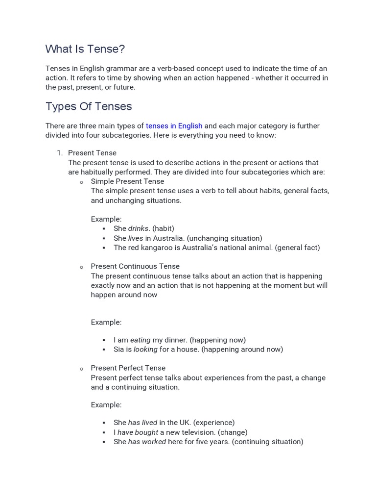 Tenses Lesson Plan | Download Free PDF | Grammatical Tense | Linguistics