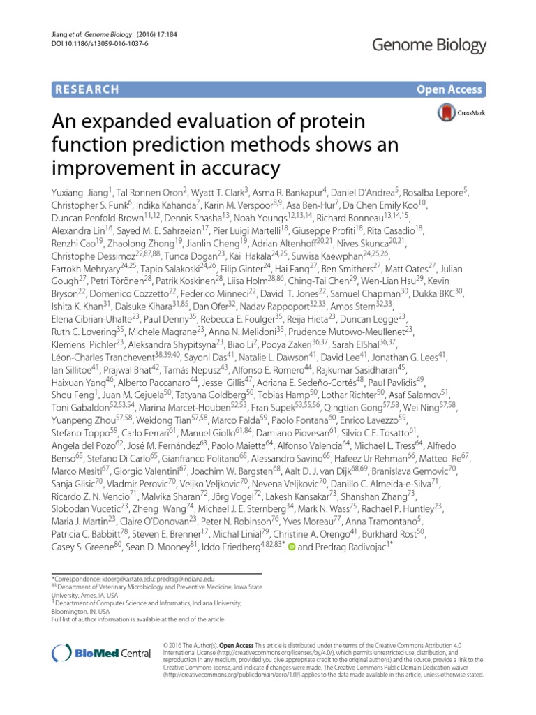 An Expanded Evaluation Of Protein Function Prediction Methods Shows An Improvement In Accuracy