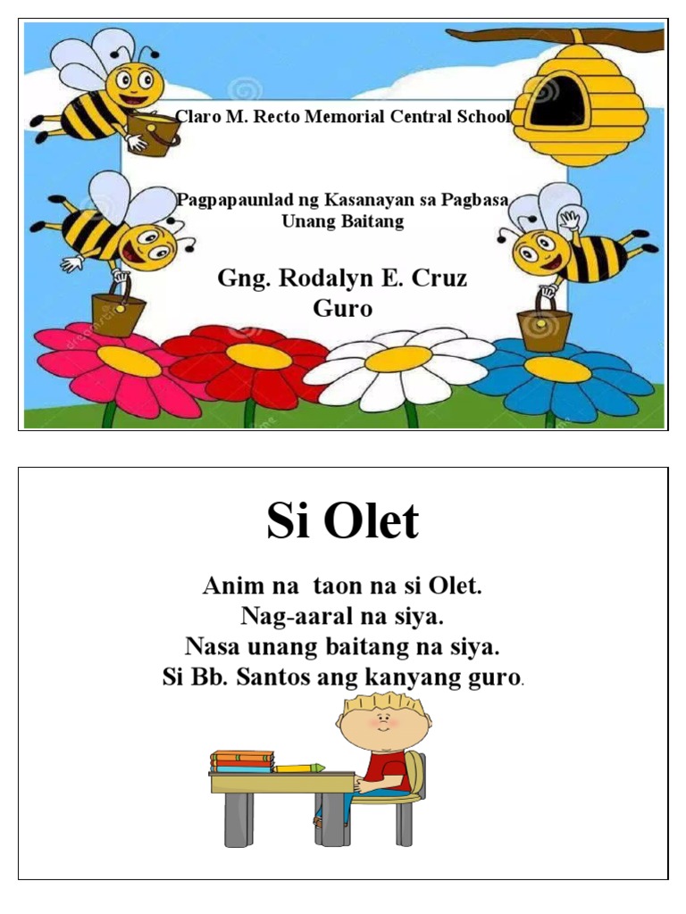 Pagpapaunlad NG Kasanayan Sa Pagbasa Grade 1 Edited Dalyn | PDF